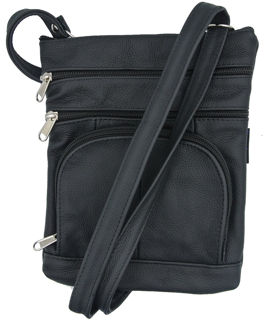 Texcyngoods Pebbled Leather Cross Body Purse with Organizer and Cell ...