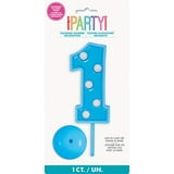 Blue Flashing Number 1 Plastic Cake Decoration (1ct) - Walmart.com