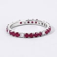 1.01 Ct Round Pink Mozambique Ruby and Lab Diamond Prong Silver ...