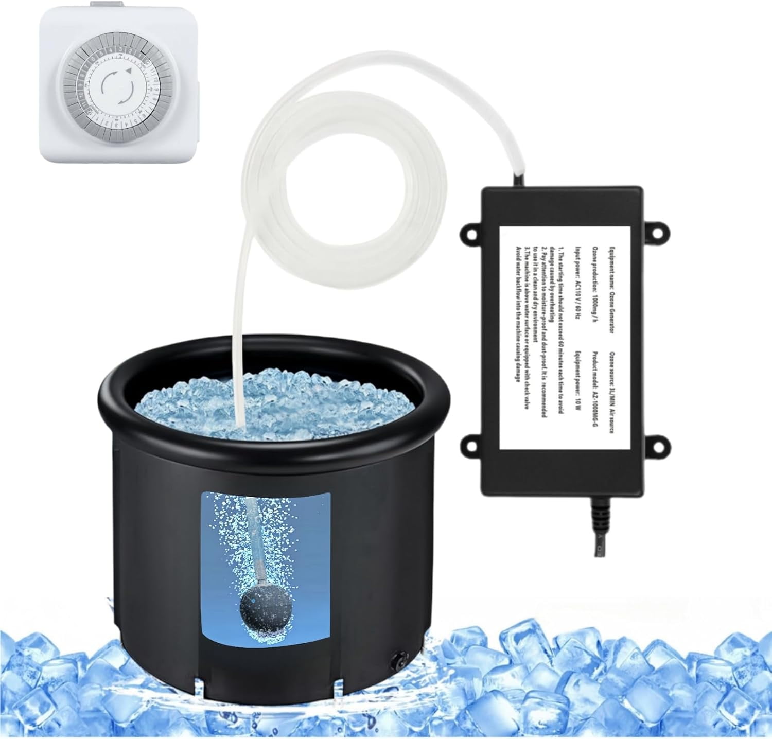 Ozone Generator for Cold Plunge Tub, 1000mg/H Ozone Generator Water ...