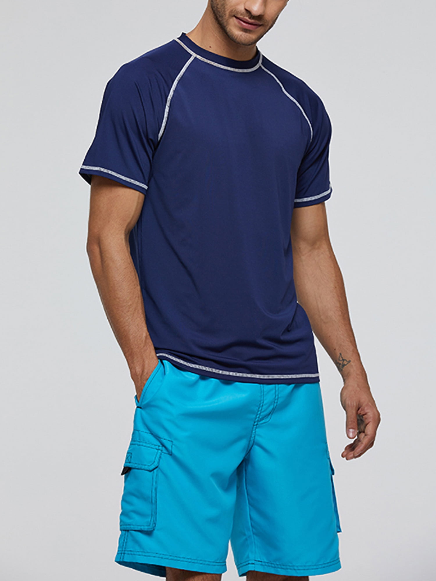 Grianlook Mens Swim Tops Sun Protection Swimwear UPF50+ Beach Shirt ...