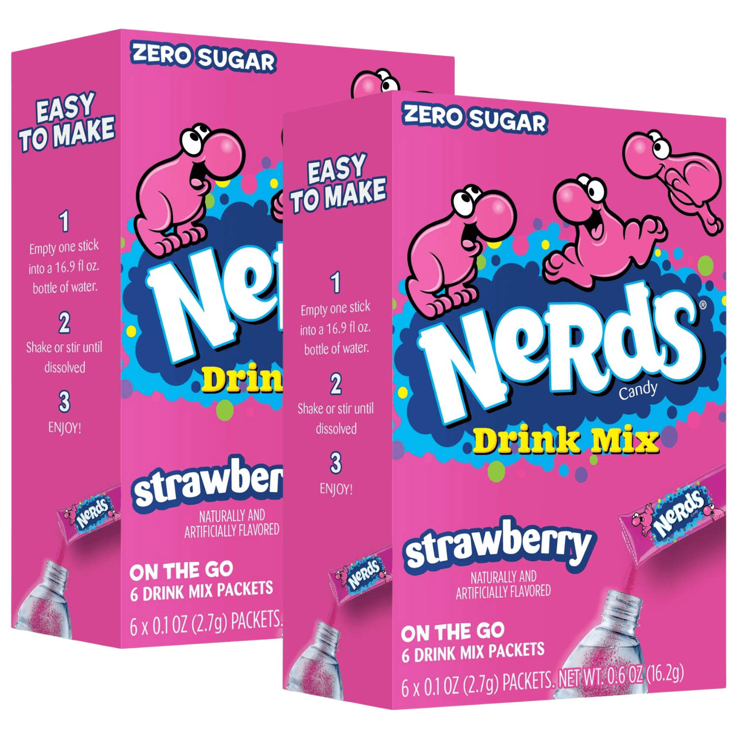 Nerds Singles To Go Strawberry Flavor Powdered Drink Mix Sugar Free Low ...