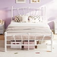Full Size Metal Bed Frame for Girls,Platform Bed with Heart-Shaped ...