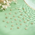 100Pcs 10 Style Brass Bead Caps 6-Petal Long-lasting Flower Real 14K ...