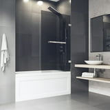 VIGO Rialto 34 in. W x 57 in. H Hinged Frameless Tub Door in Stainless ...