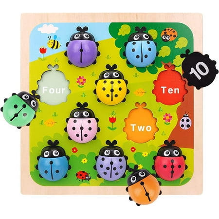 nipocaio Wooden Counting Ladybugs Montessori Counting Toys Toddler ...