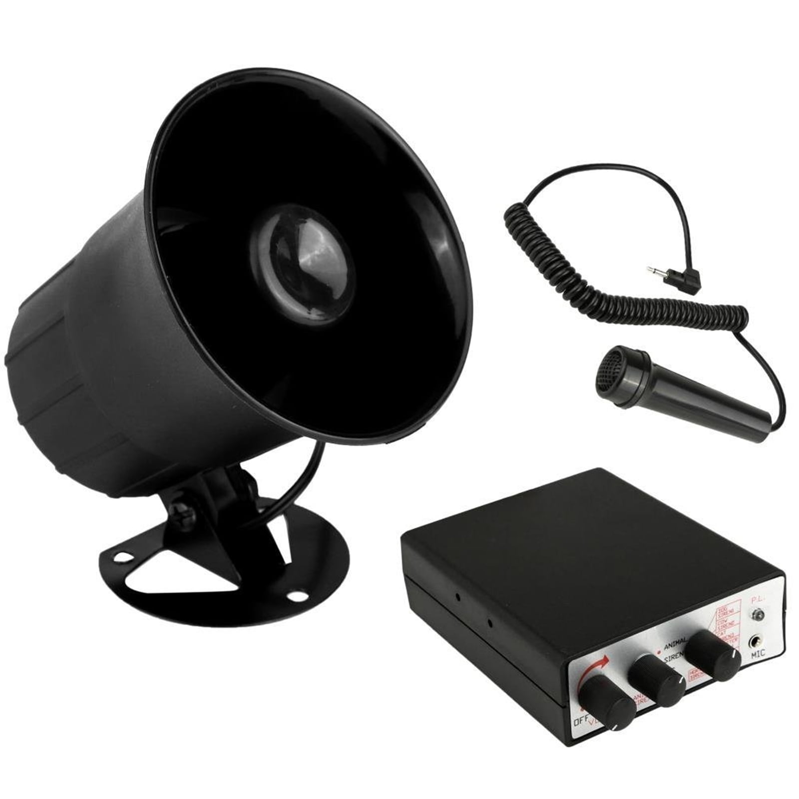 Siren Horn Speaker System with Handheld PA Microphone - Walmart.com