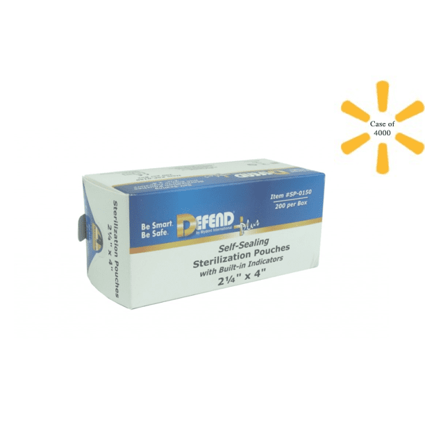 Defend Loc Sterilization Pouches 2.25 in. x 4 in, Case of 4000 - SP ...