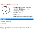Rear Brake Pad Sensor - Compatible with 2018 - 2022 Jaguar E-Pace 2019 ...