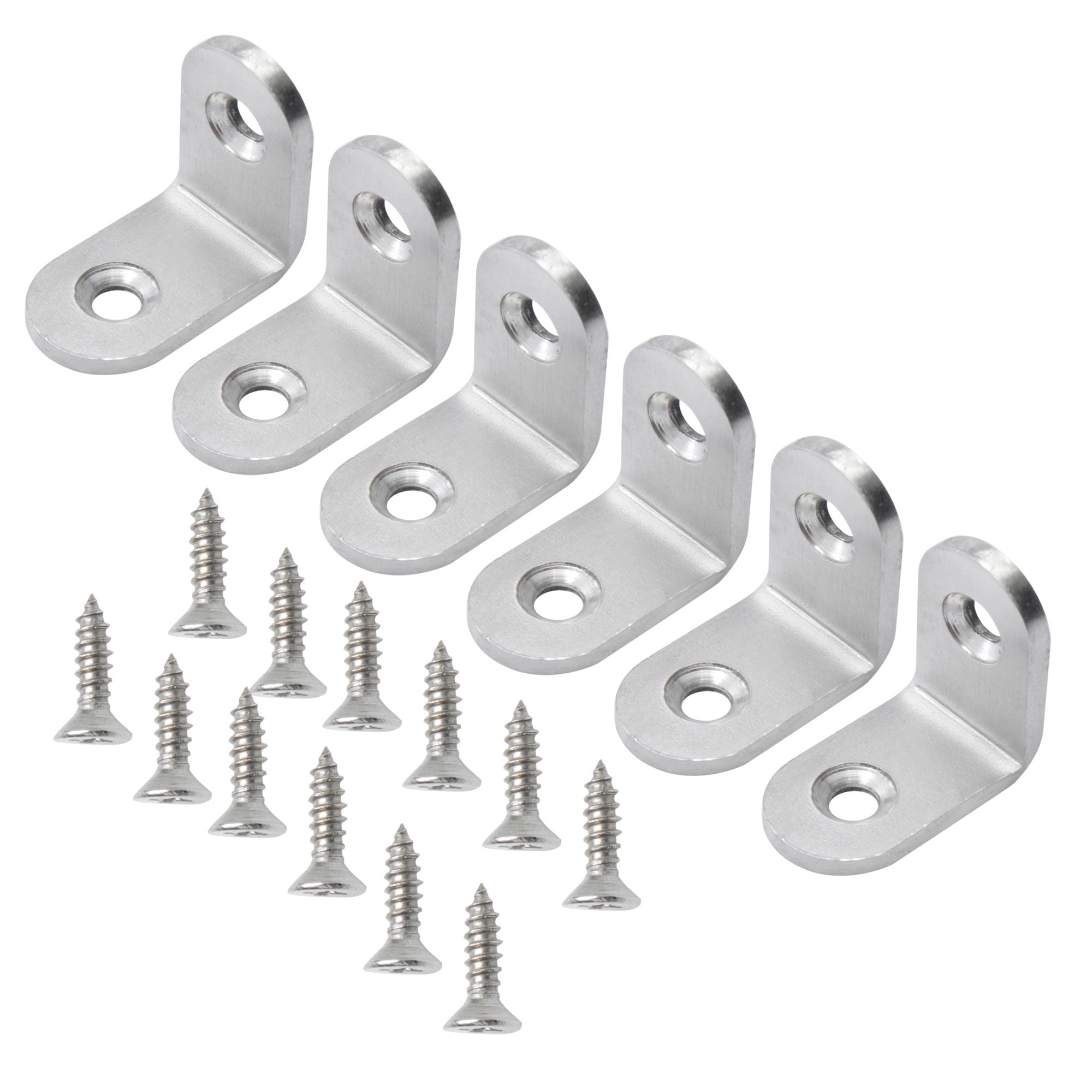 Uxcell 6Pcs 25x25mm Stainless Steel L Shaped Right Angle Brackets with ...