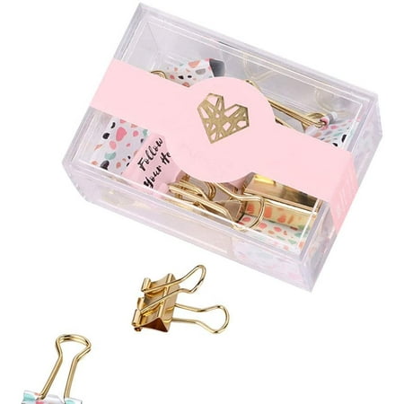 HTAIGUO Light Pink Binder Clips Letter Paper Tickets Holder Office ...