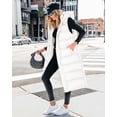 BTFBM Long Puffer Vest Women Quilted Hooded Button Down Zip Up ...