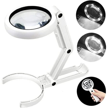 Magnifying Glass with Light and Stand - 2 in 1 Lightweight Magnifier ...