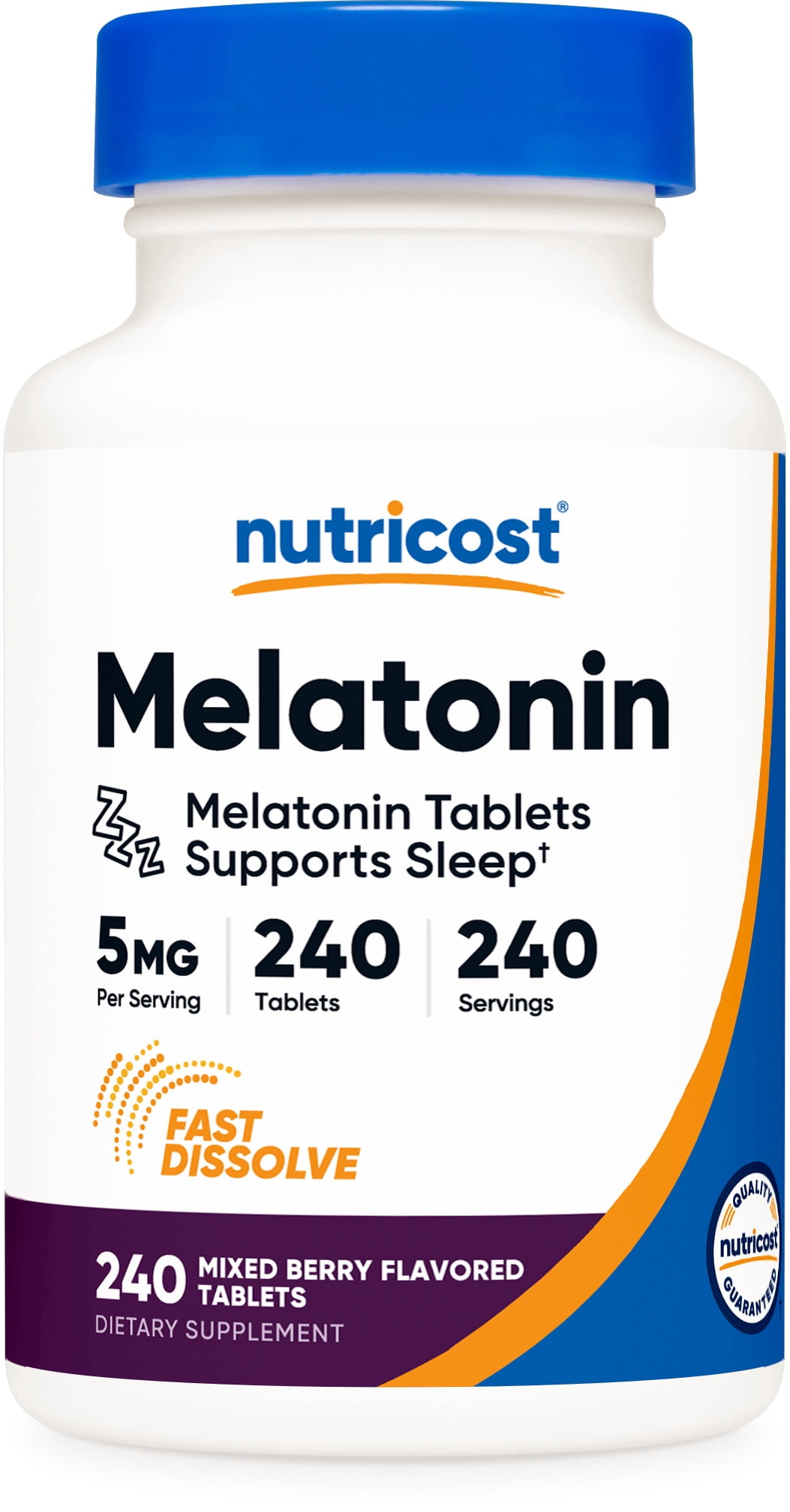 Nutricost Melatonin 5mg, 240 Fast Dissolve Tablets - Non-GMO, Gluten ...