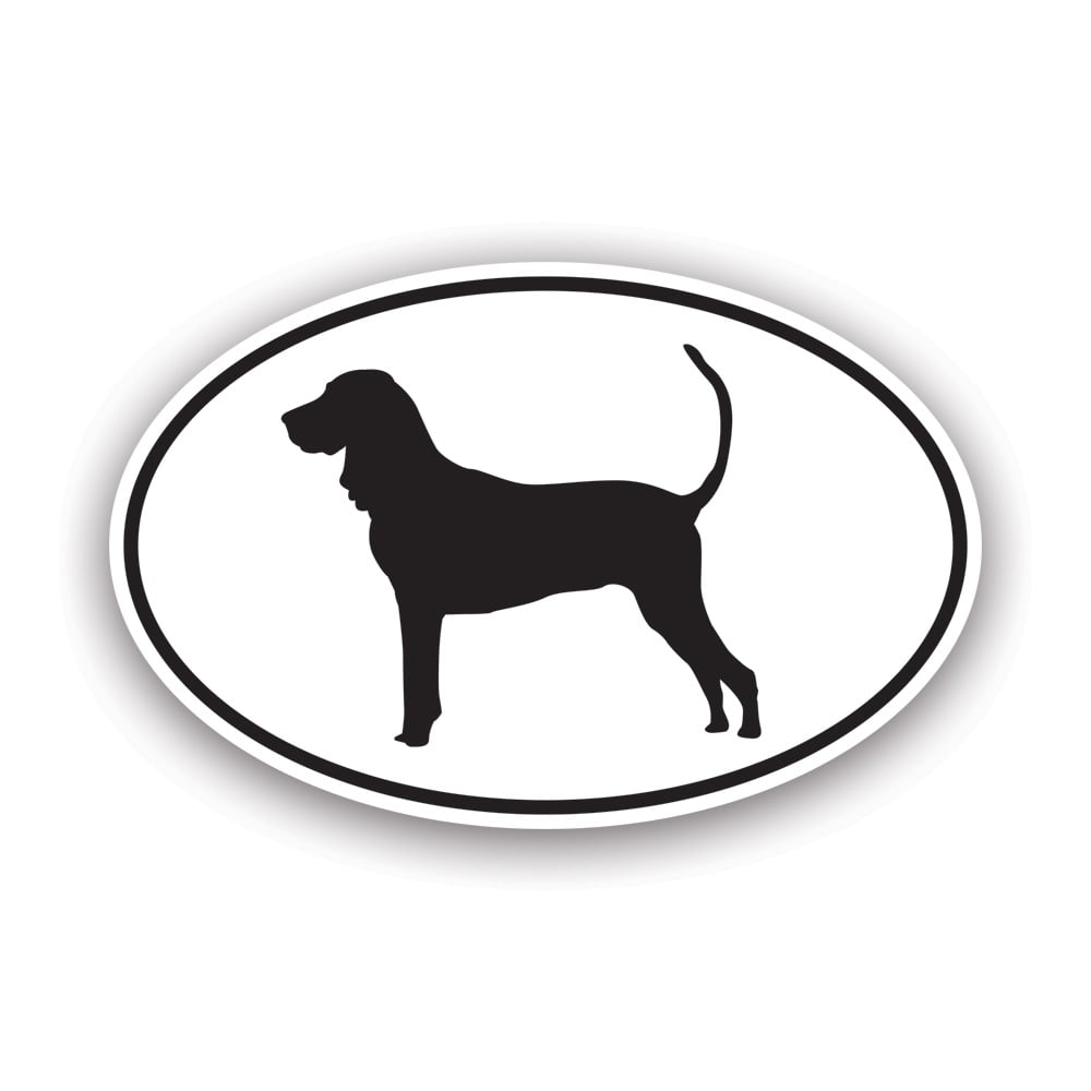 American Black and Tan Coonhound Euro Oval Sticker Decal - Self ...