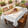 Bohemian Color Block Abstract Leaves Table Cloth 60x84in, Waterproof ...