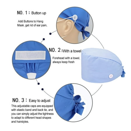 Scrub Caps Fashionable Hat Beauty Salon Elastic Gourd Shaped Care Caps ...