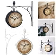 Antique Industrial Double-Faced Wall Clock, Weatherproof Metal Design ...