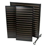 SSWBasics Black Metal Framed Rolling Slatwall Gondolas without Shelves ...