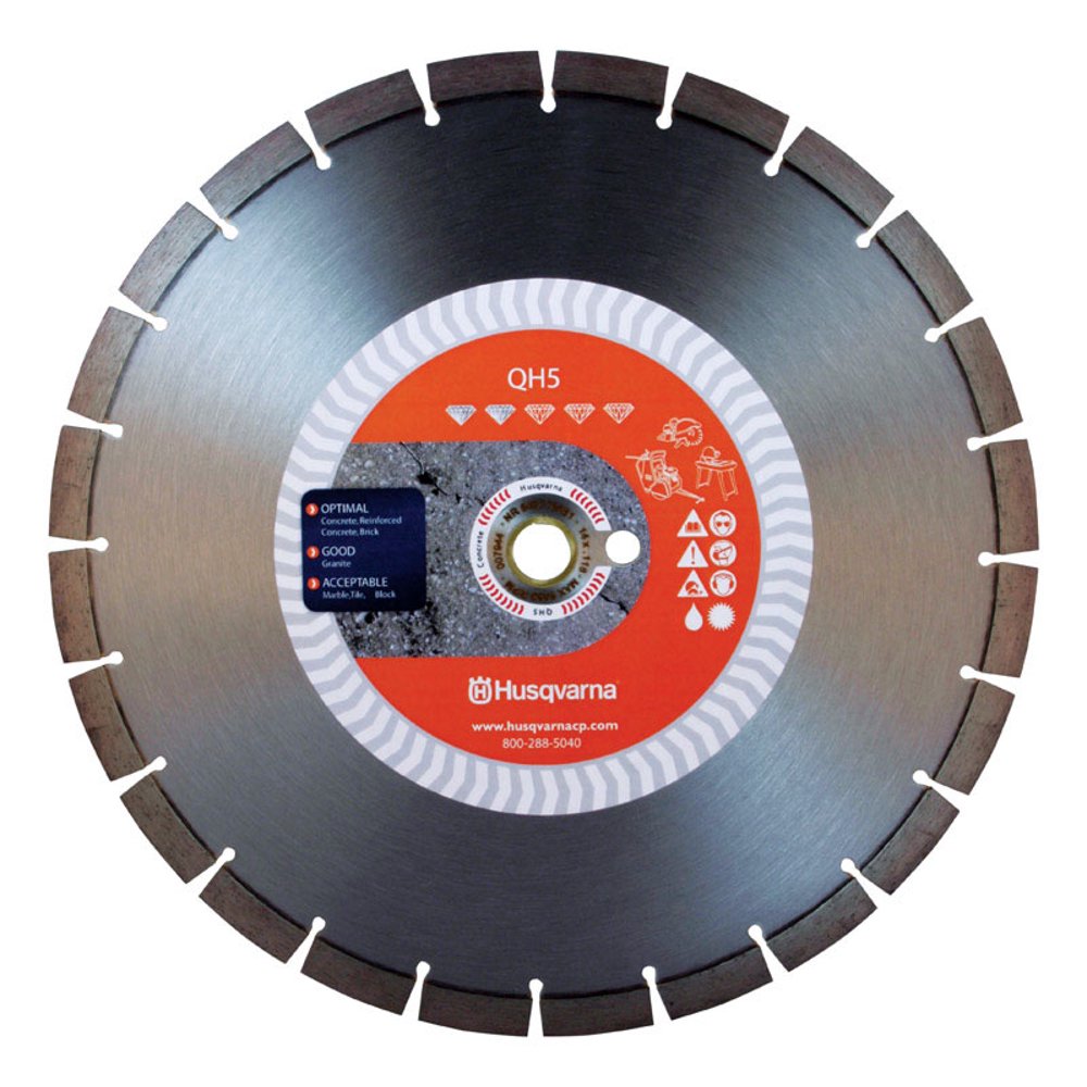 Husqvarna 14 in. Dia. x 1 in./20 mm QH5 Diamond Segmented Rim Saw Blade ...