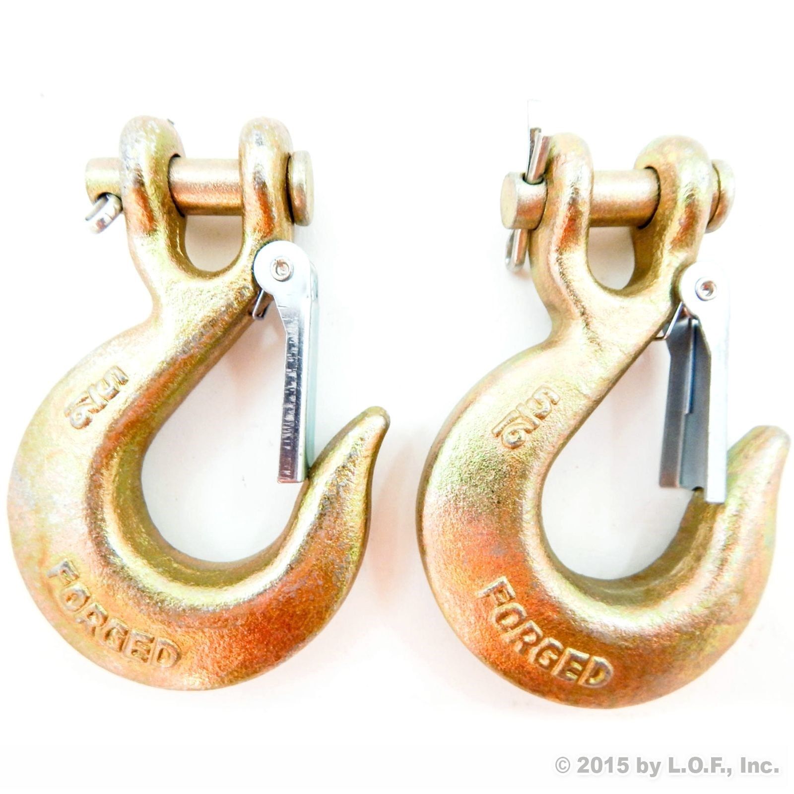 Red Hound Auto (2) 5/16 inches Clevis Slip Hooks with Latch - Grade 70 ...