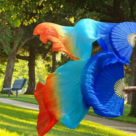 2Pieces Belly Dance Fan d Silk Fan Performance Dance Props Belly ...