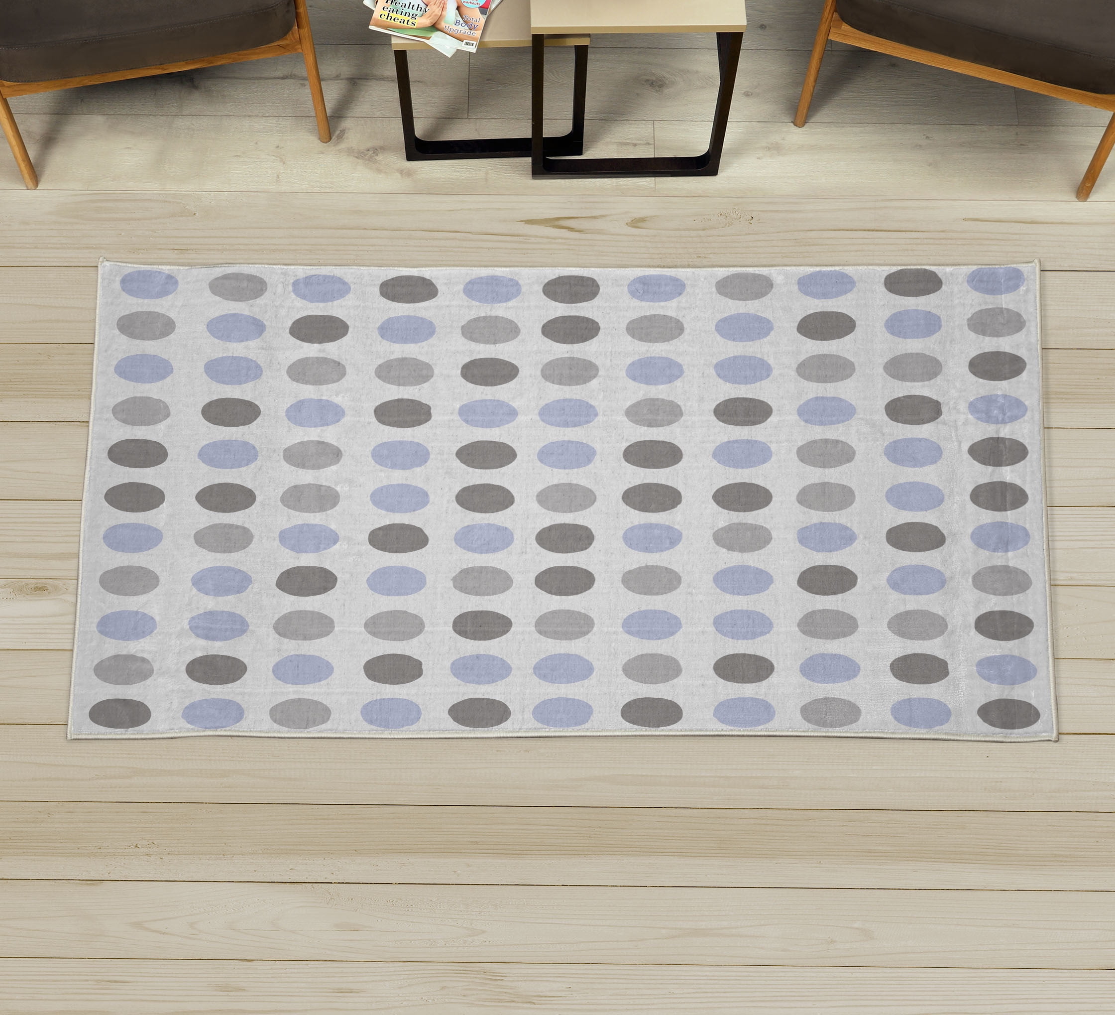 Geometric Decorative Rug, Traditional Retro Polka Dots Design European ...