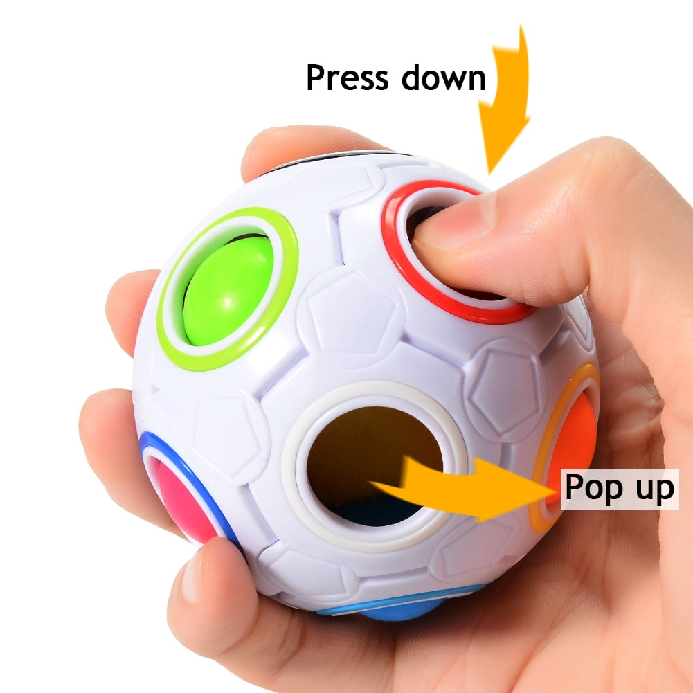 Plastic Rainbow Cube Magic Ball Puzzle Fun Fidget Stress Reliever Toy plastic-rainbow-cube-magic-ball-puzzle-fun-fidget-stress-reliever-toy