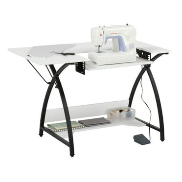 Sew Ready Mobile Fabric Cutting Table with Storage 30" H in Charcoal ...