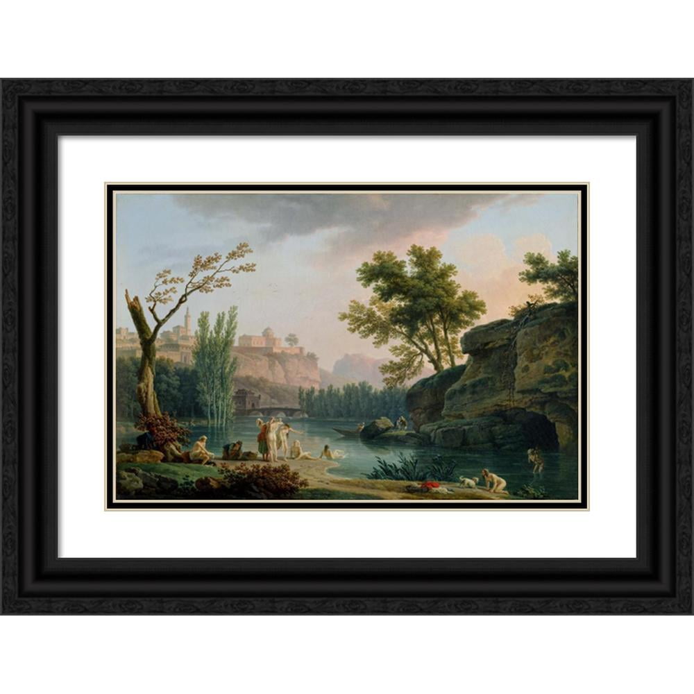 Claude-Joseph Vernet 14x11 Black Ornate Wood Framed Double Matted ...