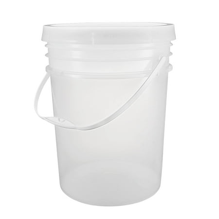 Uxcell Plastic Paint Pail 5.28Gallon/20L Paint Can with Lid ...