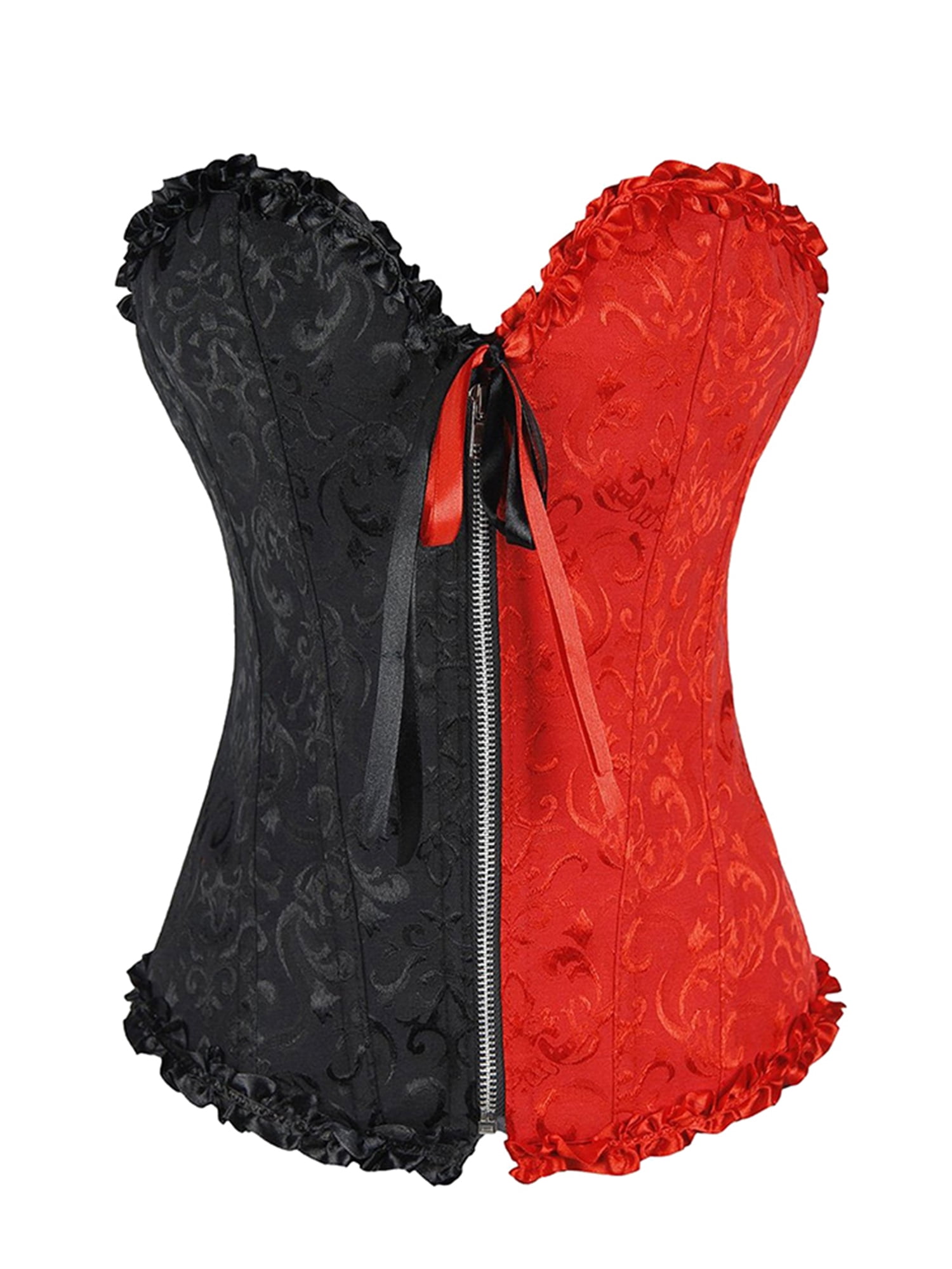 LELINTA Gothic Bustiers Top Lace up Boned Plus Size Overbust Corset for ...