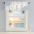 Blue Hydrangea Kitchen Valances for Windows 54x18 Inch Kitchen Curtains ...