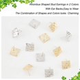 40Pcs 2 Styles Rhombus Earring Findings 2 Colors Alloy Stud Earrings ...