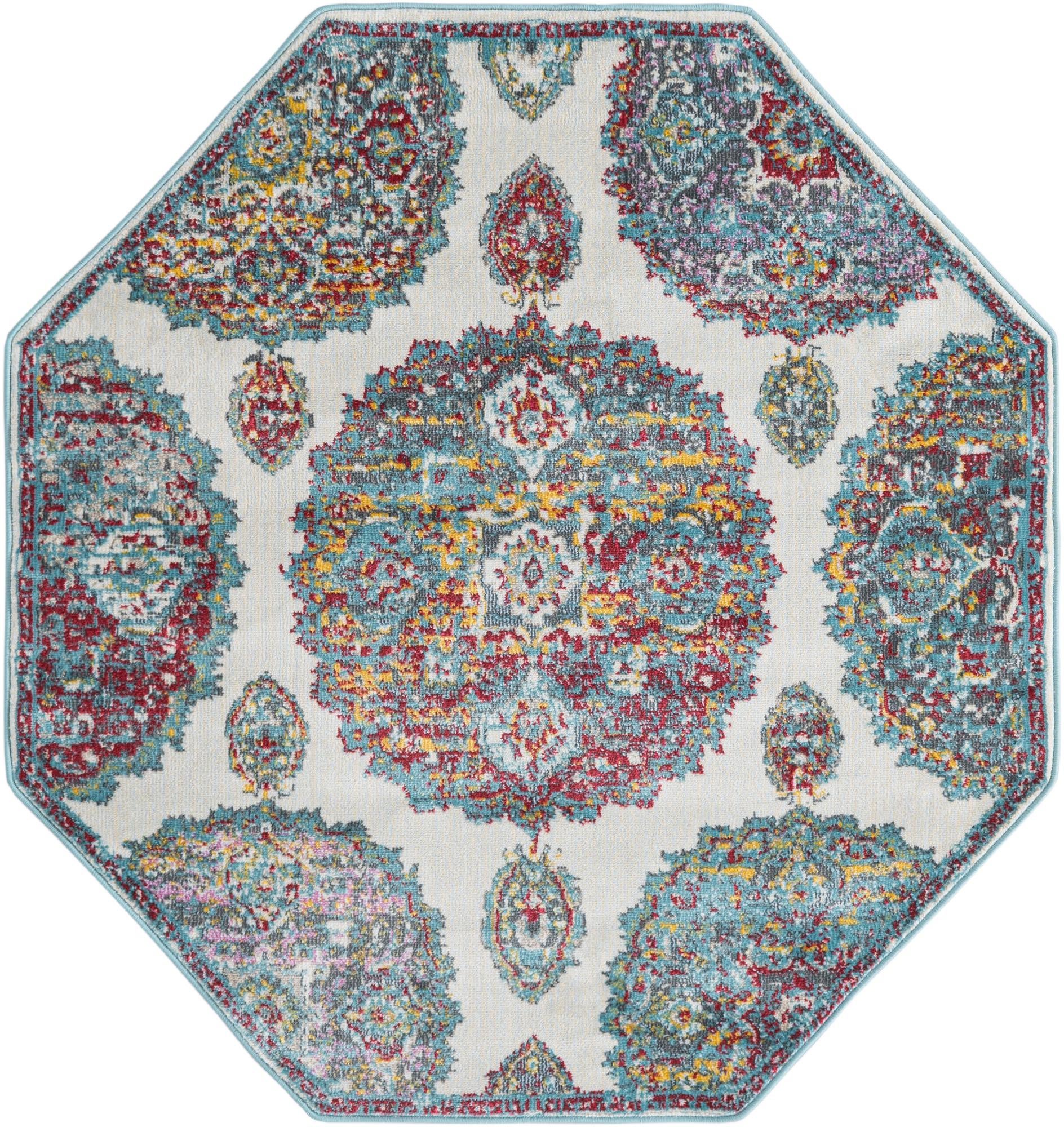 Rugs.com Paragon Collection Rug – 4 Ft Octagon Cream Medium-Pile Rug ...
