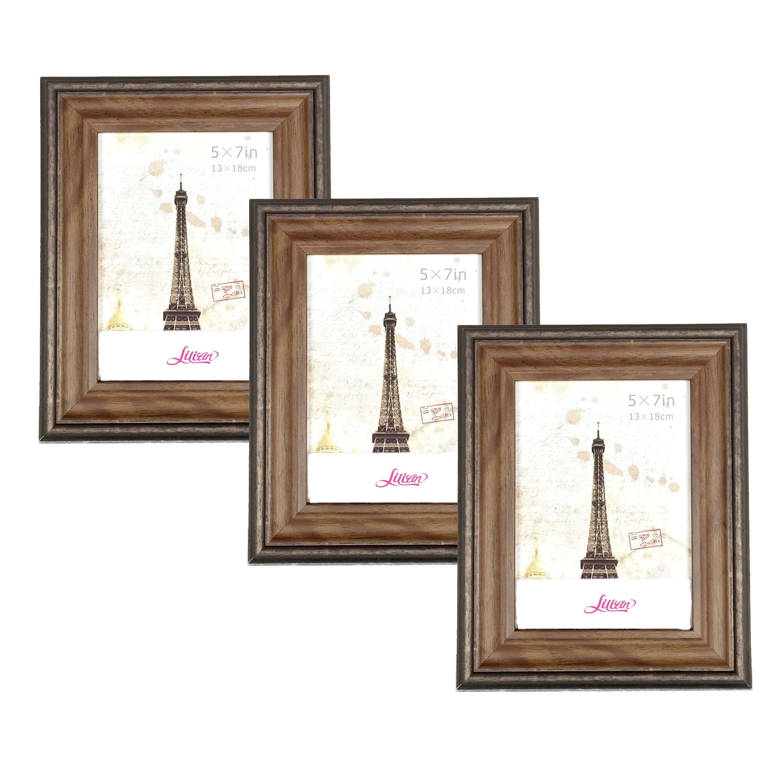 Lilian Wood-like Display 4x6 Desk Photo Frame(3-Pack) - Walmart.com