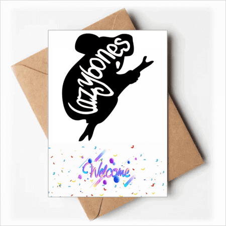 Black Sloth Animal Outline Natural Welcome Back Greeting Cards ...