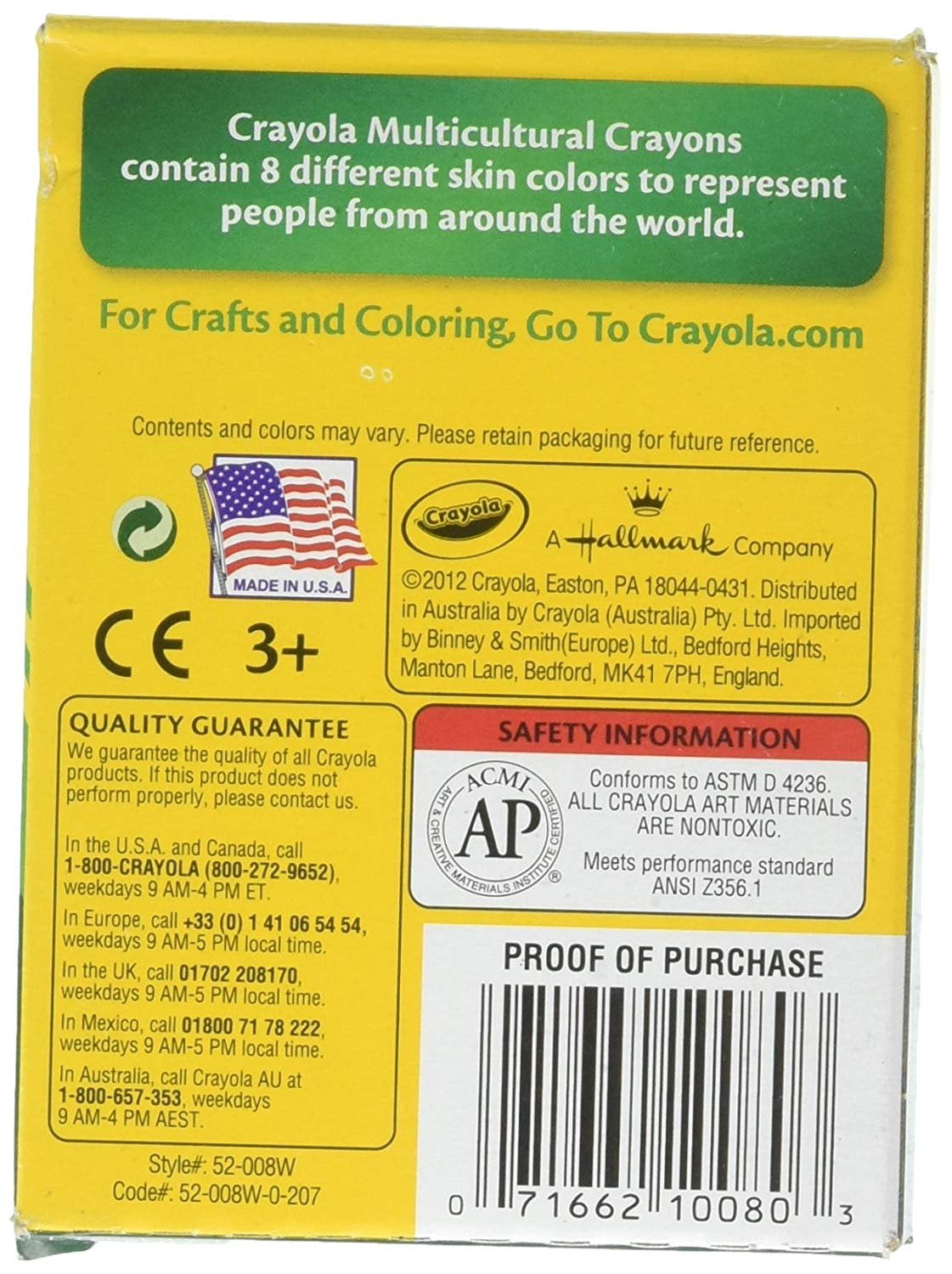 Crayola Multicultural Crayons 8 Count (2 Pack) – Totalhill.com – Toys ...