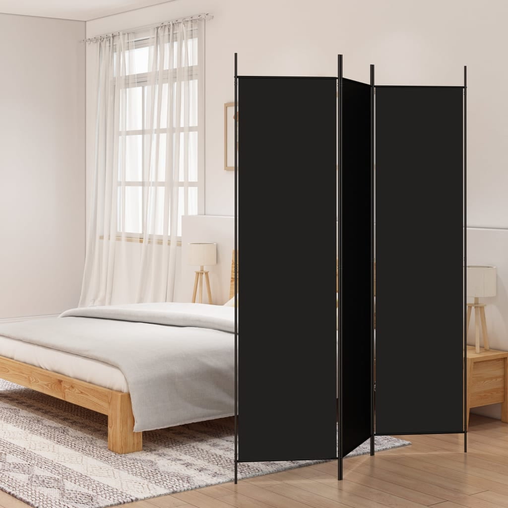 Click here for Vidaxl 3-Panel Room Divider Black 150x200 Cm Fabri... prices