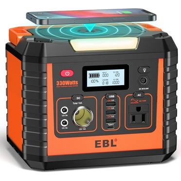 EBL Power Station 1000W Solar Generator + 2 Pcs 100W Portable Solar ...