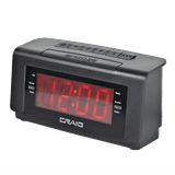 Craig CR45372 Dual Alarm Clock with Digital PLL FM Radio in Black | 1.2 ...