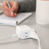 Cordinate Designer Extension Cord, 3-Outlet, White, 8 ft Braided Cord ...