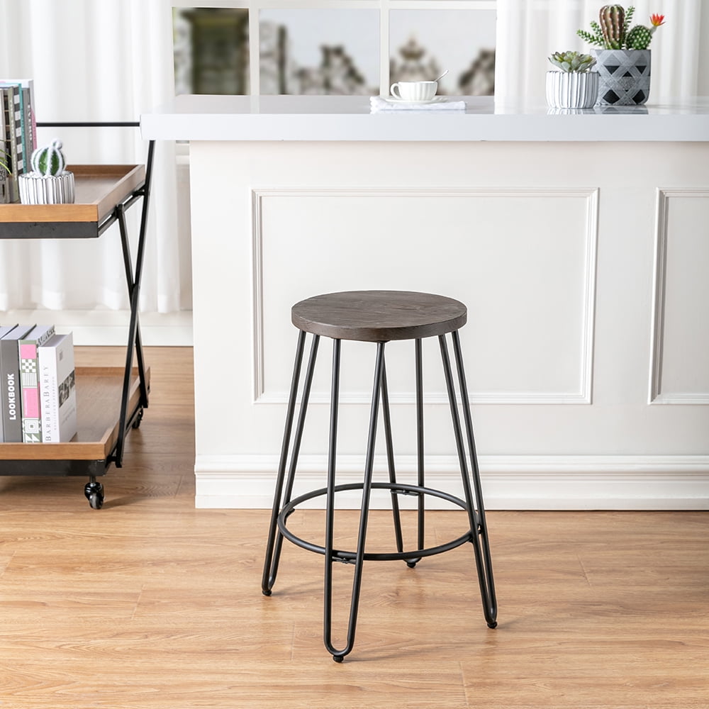 Quinn Counter Stool in Matte Black Finish - Walmart.com