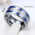 Blue Matching Ring Couple Rings 1 CT CZ Women Wedding Ring Sets Male ...
