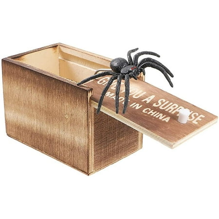 Wooden Surprise Box Prank Spiders Scare Box Horrific Practical Joke ...
