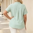 Ashirexll Tops for Women Trendy Stand Collar Striped Button Summer Plus ...