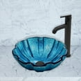 VIGO Mediterranean Seashell Glass Vessel Sink and Seville Faucet Set ...