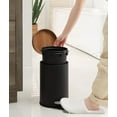 Elite Bamboo Lid 4.5 Liter / 1.2 Gallon Round Trash Can with Plastic ...
