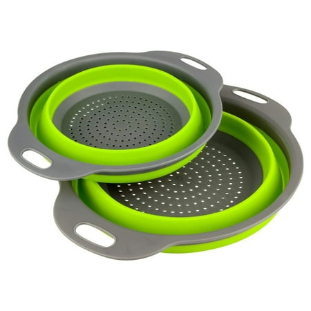2Pcs Collapsible Colanders Strainers Set - Includes 2 Space-Saver ...