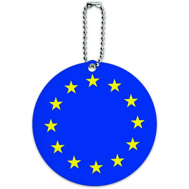 EU European Union Europe National Country Flag Round Luggage ID Tag ...